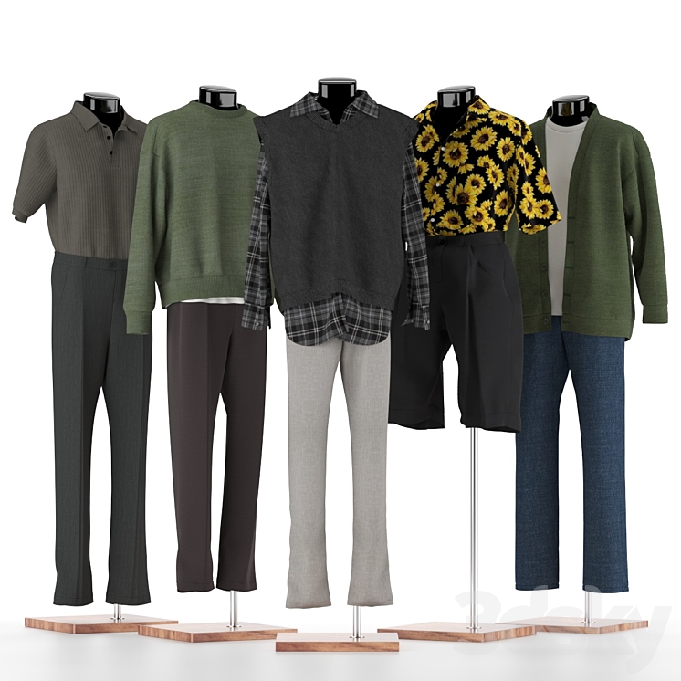 Mannequin Set Vol.011 - Сlothes and Footwear - 3D model