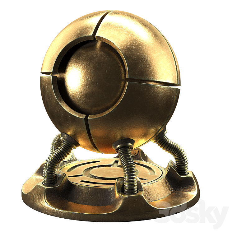 Brass Procedural Material Vray - Metal - 3D model