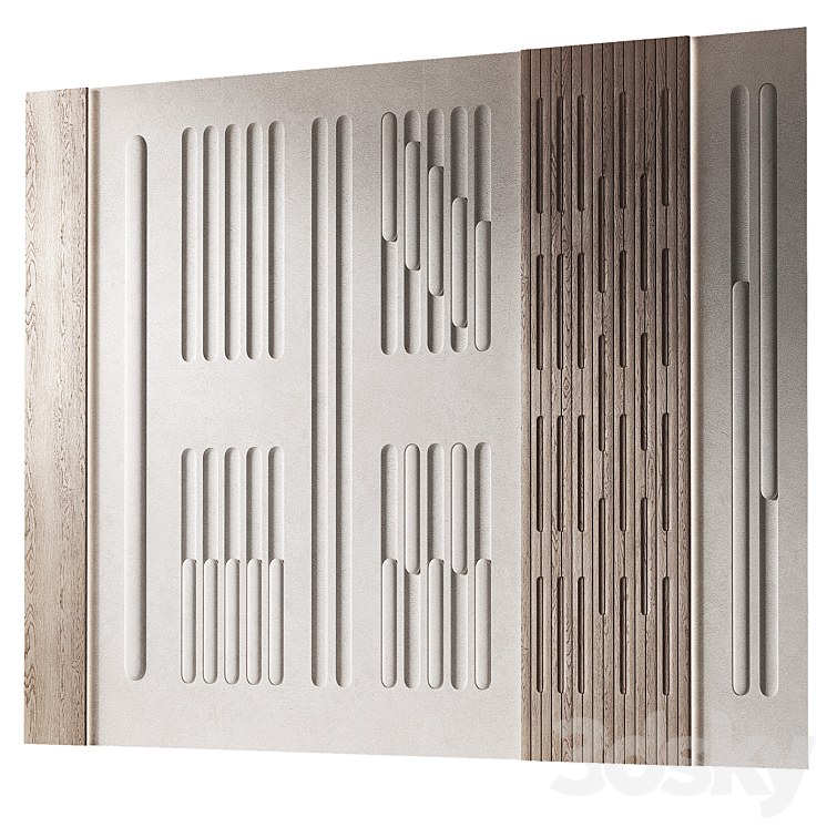 Geometric Wall Panels 5. Semi-circle round arches pattern. Wood and ...