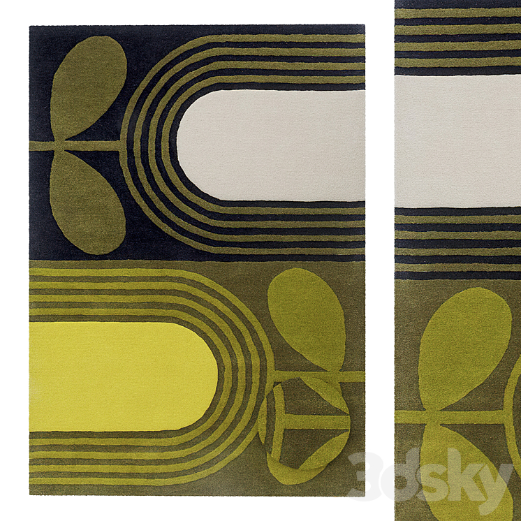 Designer Wool Rug - Carpets - 3D model