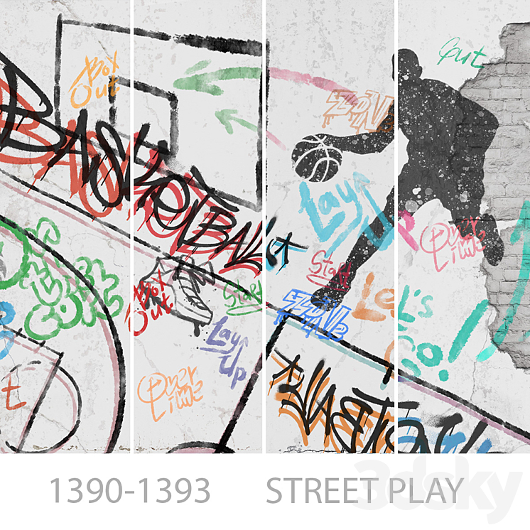 Wallpapers/Street play/Designer wallpaper/Panel/Photo wallpaper/Fresco ...