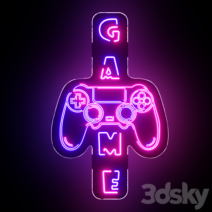 Game Neon Sign - Neon - 3D model