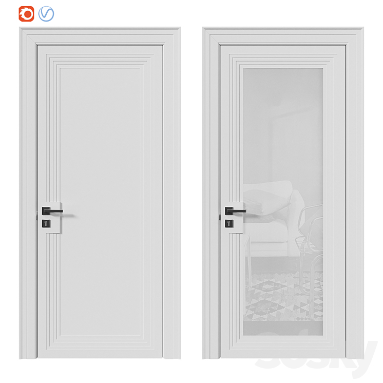 Deco Dorian doors part 3 - Doors - 3D model