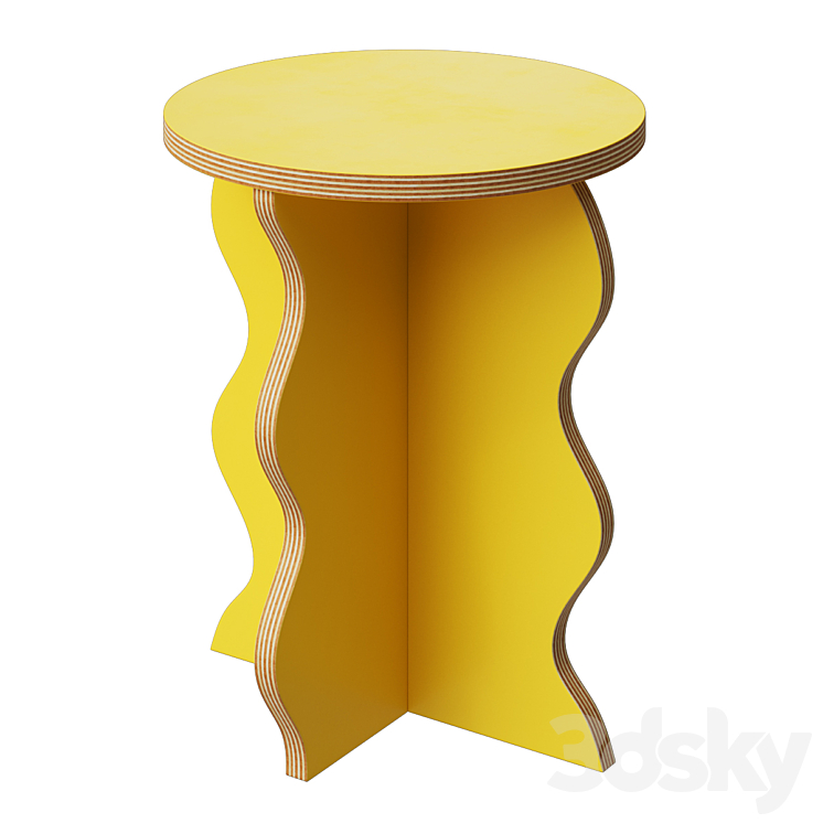Wave stool - Table - 3D model