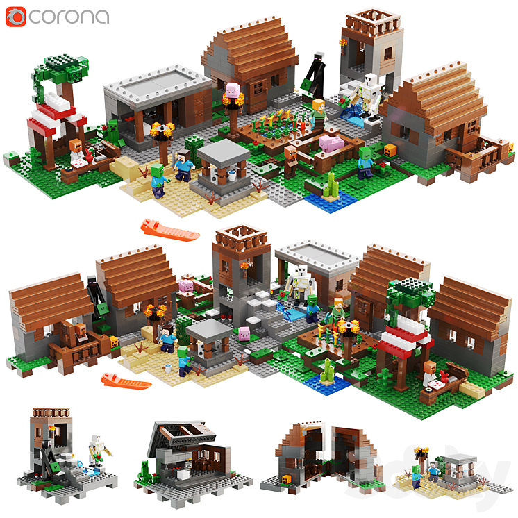 Lego Minecraft | The Village 21128 - Toy - 3D model