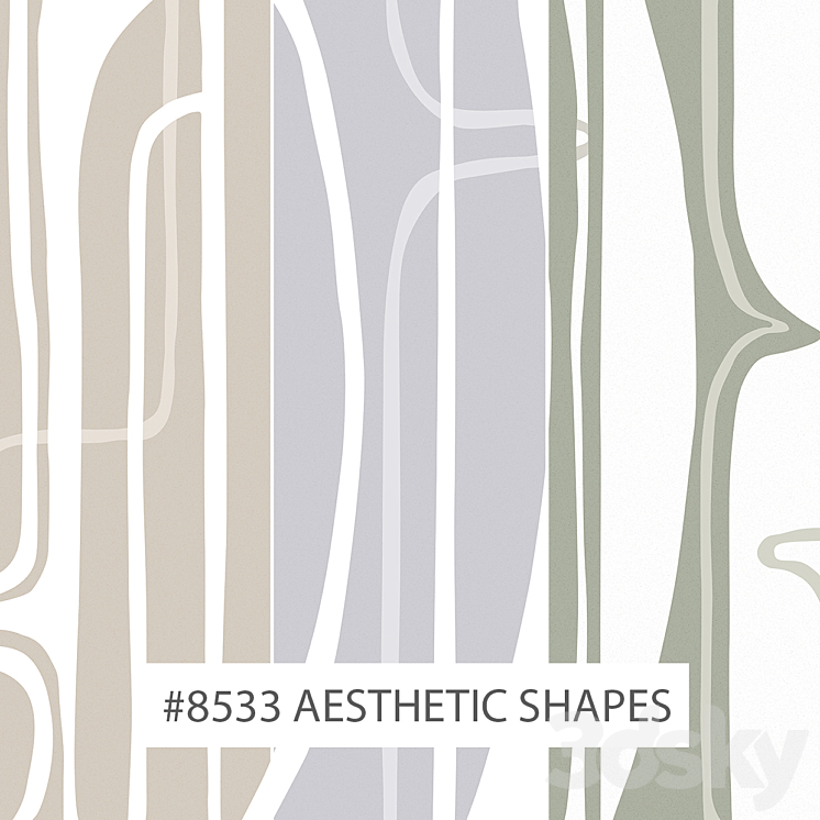 Creativille | Wallpapers | 8533 Aesthetic Shapes - Wall covering - 3D model