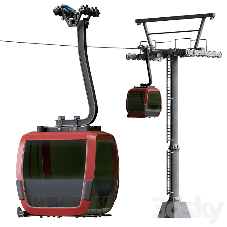 Cableway - Air Transport - 3D model
