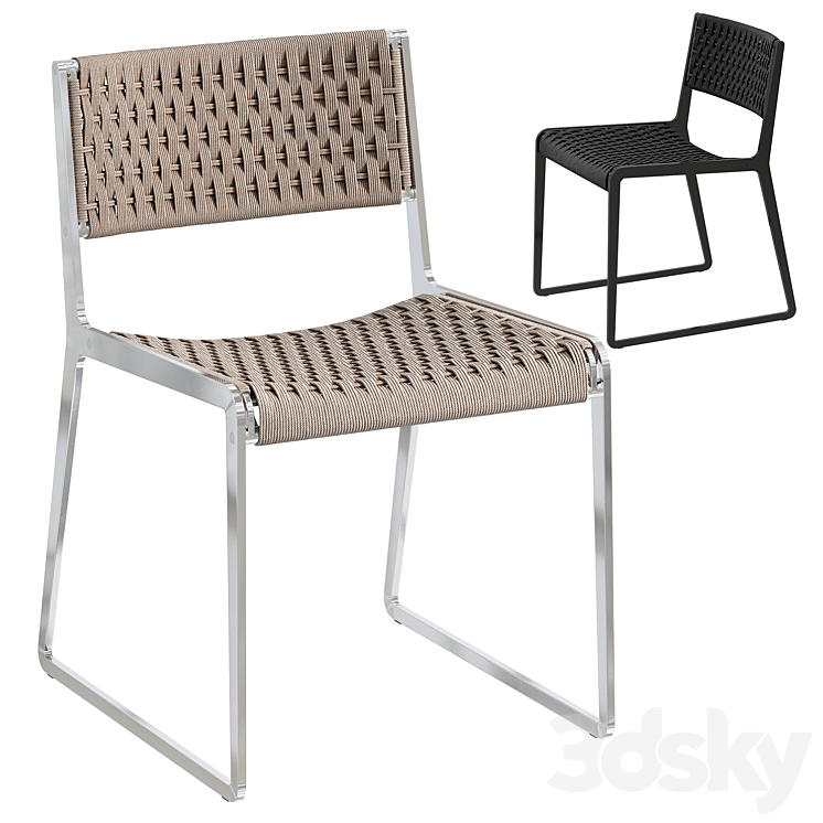 Alivar Wicker Wing Chair - Chair - 3D model