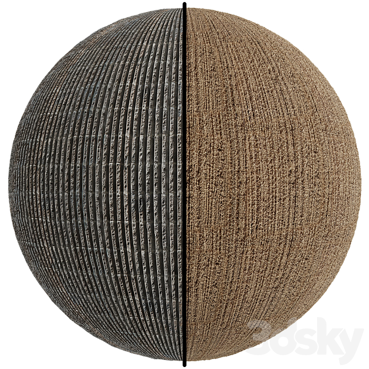 FB897 FLUTED CONCRETE BLOCK WALL TEXTURE | 2MAT | PBR | Seamless ...