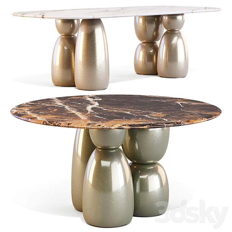 La Manufacture: Gem - Dining Tables Set 02 - Table - 3D model