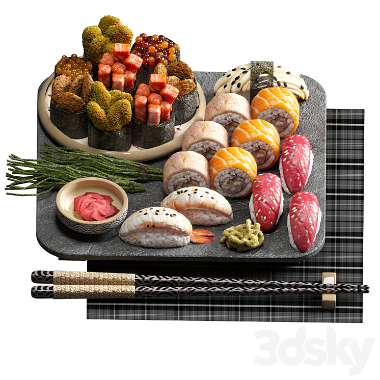 Japanese style food set - Food and drinks - 3D model