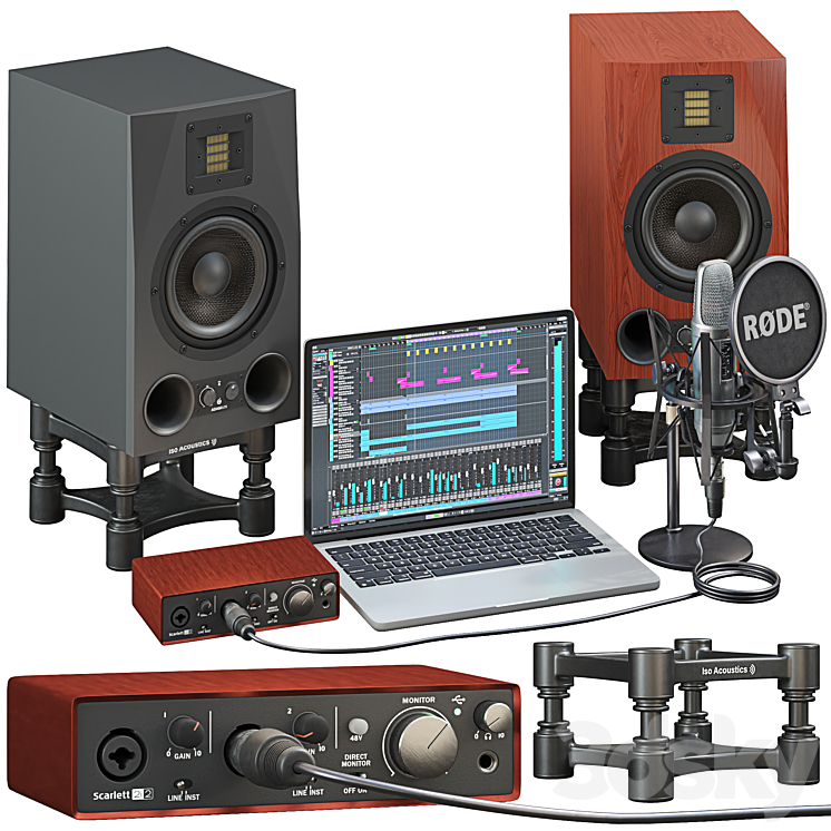 Music Production Electronic Tools Set - PC & other electronics - 3D model
