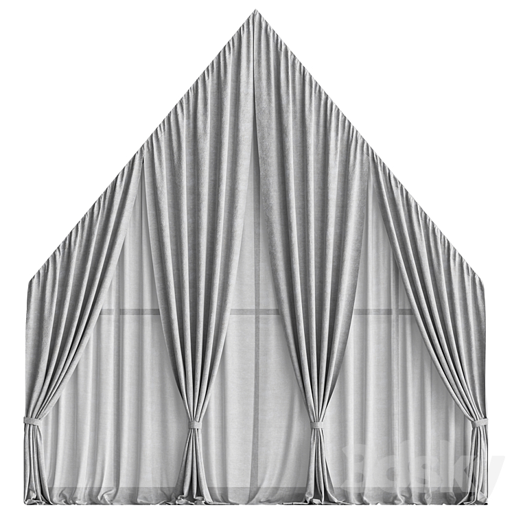 Curtains for sloping windows - Curtain - 3D model