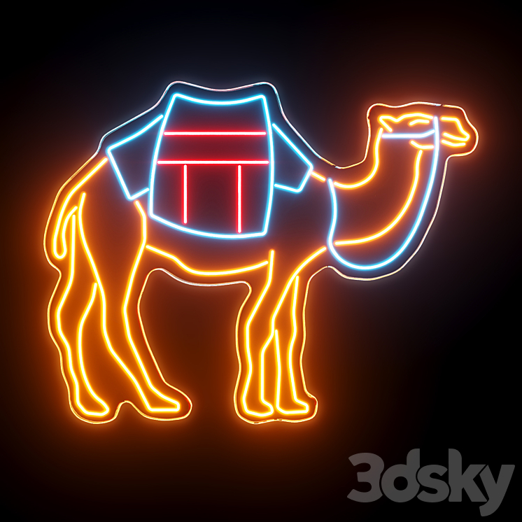 Camel Neon Sign - Neon - 3D model