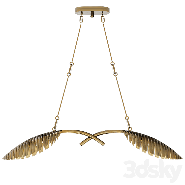 Currey and Company Tropical Wings Brass 2 Light Chandelier by Ian ...