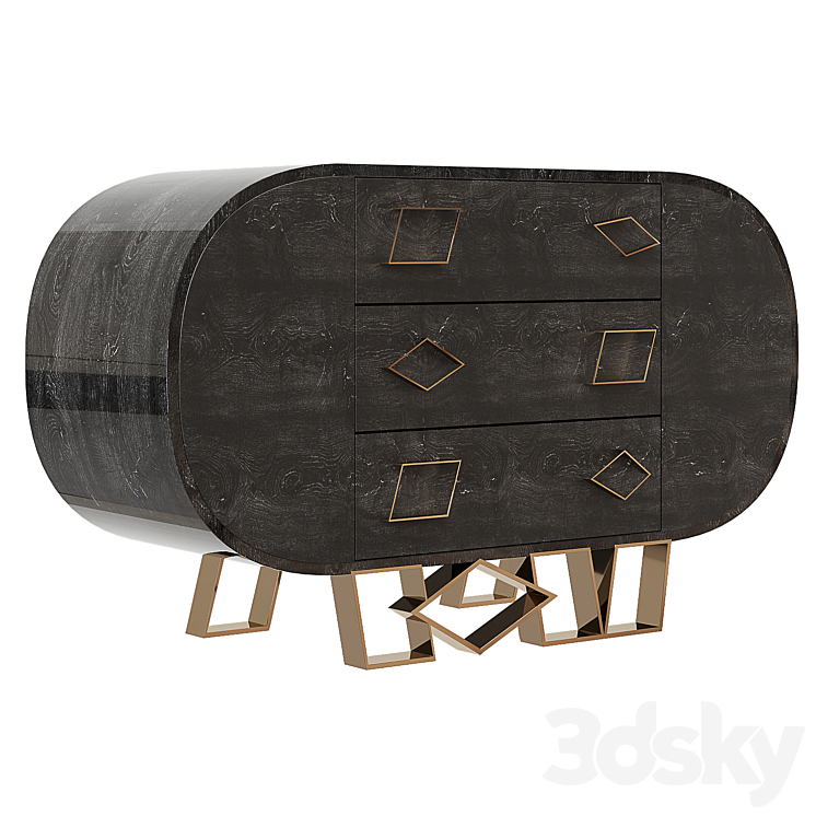 Vince Hay Oval Chest of Drawers - Sideboard & Chest of drawer - 3D model