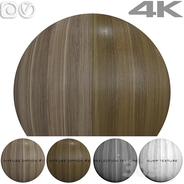 4K Seamless texture - Walnut - Wood - 3D model