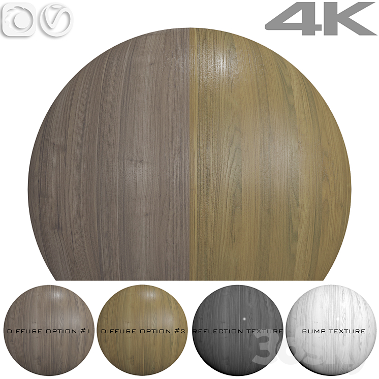 4K Seamless texture - Walnut - Wood - 3D model