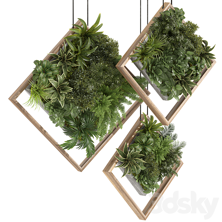 Indoor plants square panels 38 - Indoor - 3D model