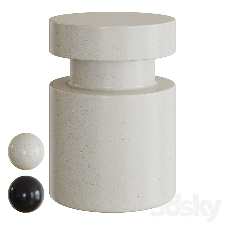 Corsica Button Stool from GlobeWest - Table - 3D model