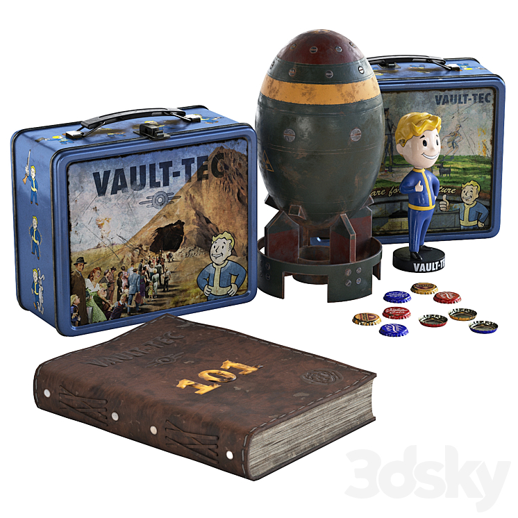 Fallout Shelter Geek Set - Decorative set - 3D model