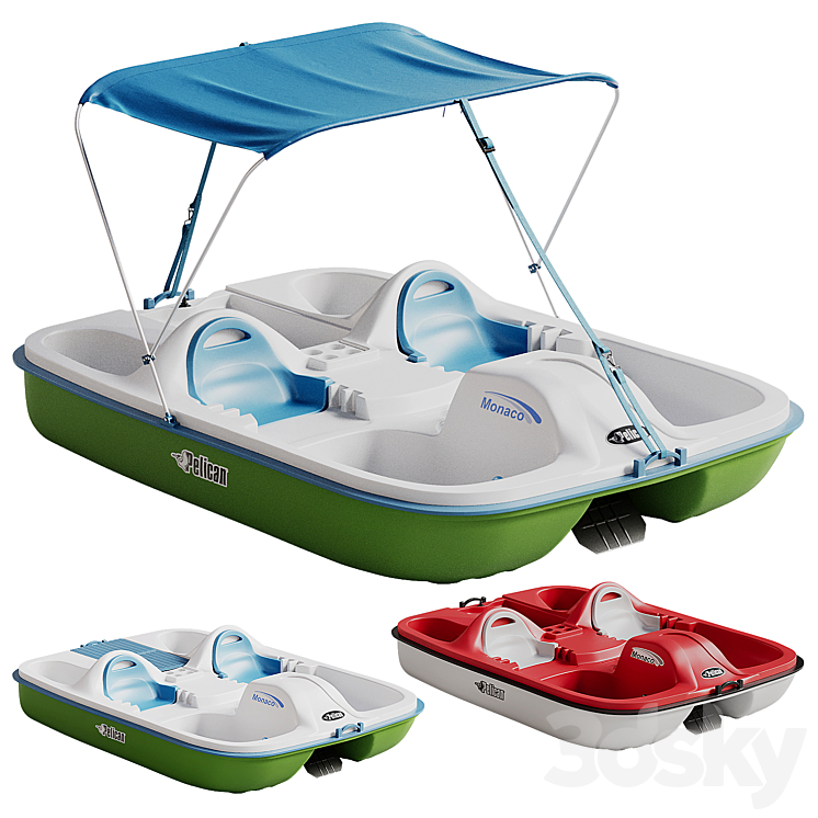 Pelican recreational & fishing pedal boat - Water Transport - 3D model