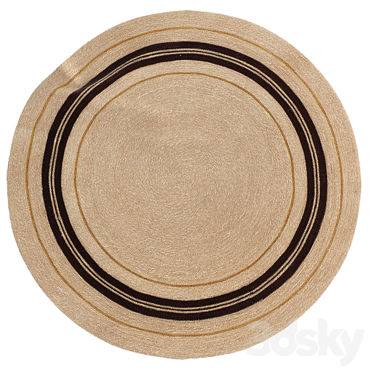 Bohoma raffia round rug from LA REDOUTE INTERIEURS - Carpets - 3D model
