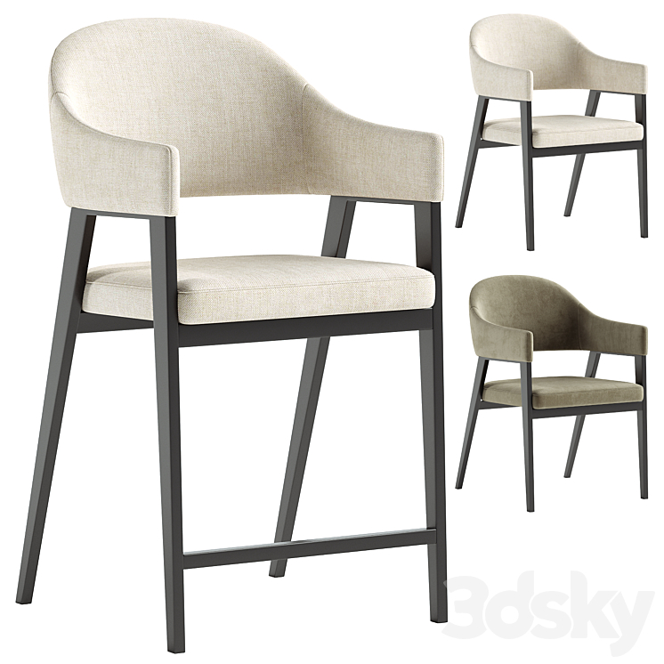 Adele Counter Stool & Adele Dining Chair - Chair - 3D model