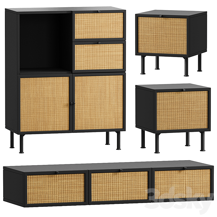 Cabinet, TV cabinet, bedside Bronte - Sideboard & Chest of drawer - 3D ...