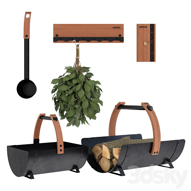 Harvia sauna accessories - Decorative set - 3D model