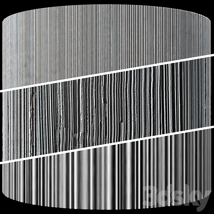 Striped ribbed decorative concrete facing plaster Reckli - Stone - 3D model