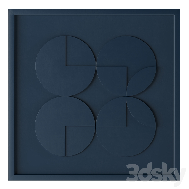 3d wall art Spark (Geometric Relief) - Frame - 3D model