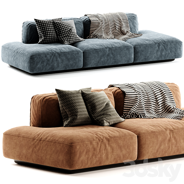 Margo Type 3 seater fabric sofa - Sofa - 3D model
