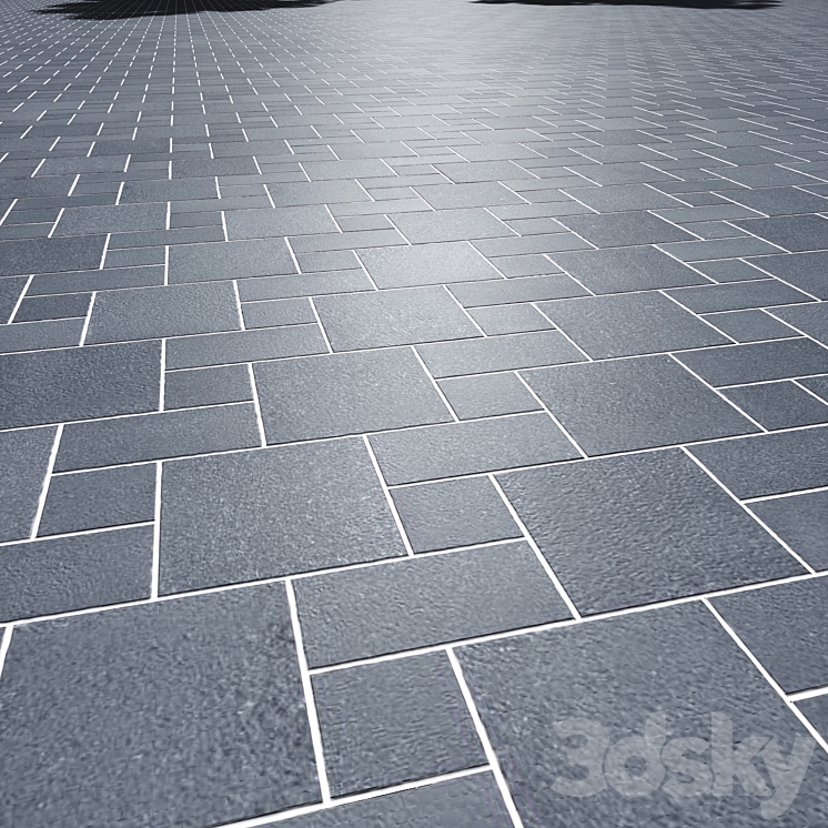 Dark paving slabs 4k 0582 - Stone - 3D model