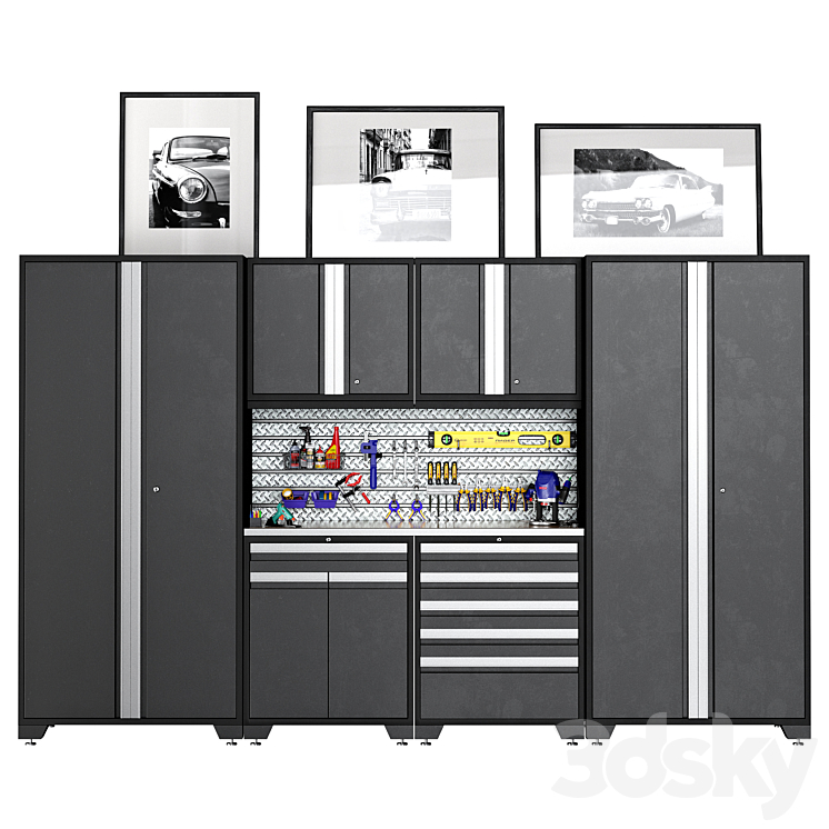Modular Garage Cabinet 2 - Wardrobe & Display cabinets - 3D model