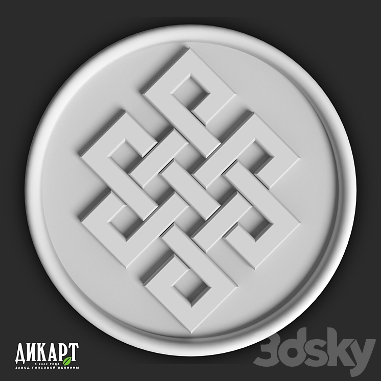Dikart Panel-55 302x302x27mm - Decorative plaster - 3D model