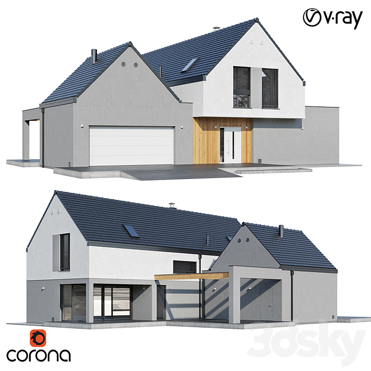 Modern house V88 - Building - 3D model