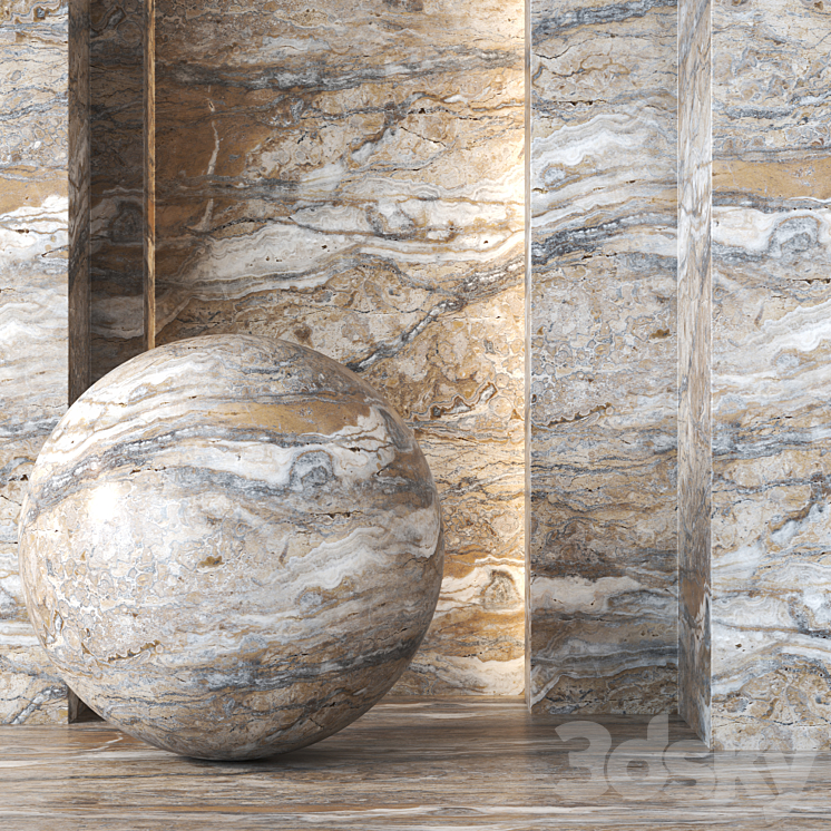 Travertine Texture 4K - Seamless - Stone - 3D model