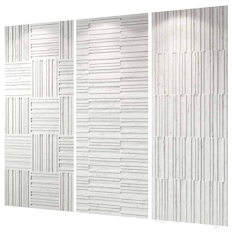 Lithos Design marble wall panel Barcode Zero - 3D panel - 3D model