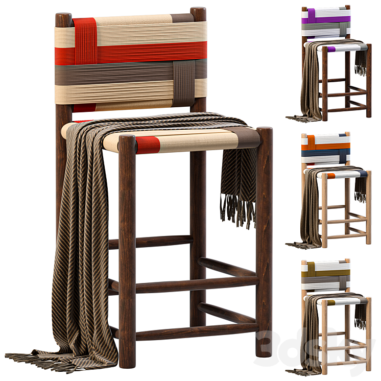 Moroccan Bar Stool - Chair - 3D model