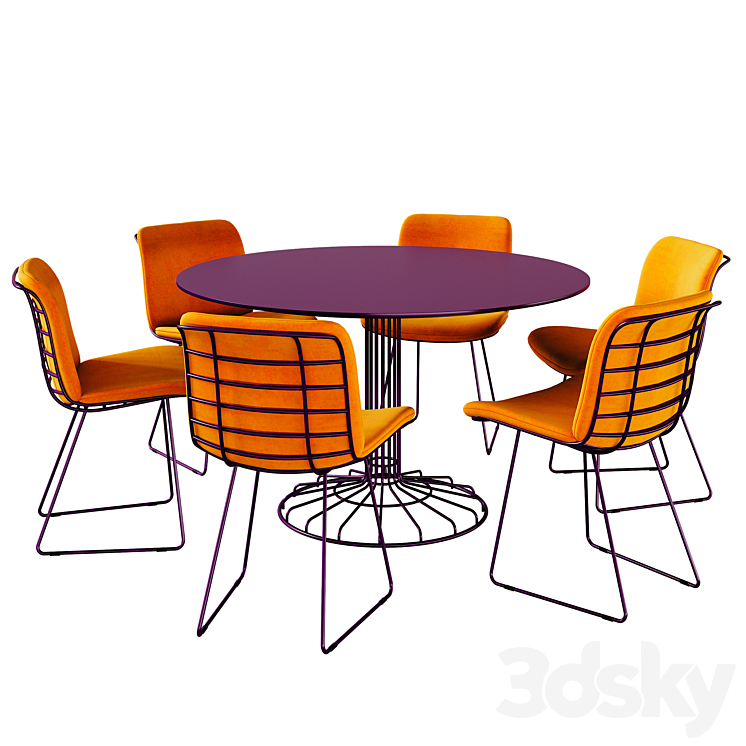 Soller outdoor table SOT 12 - Table + Chair - 3D model