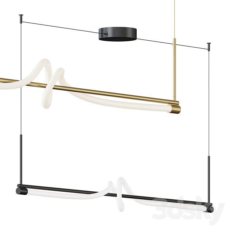 Cursive Linear Pendant | Pendant Light - Pendant light - 3D model