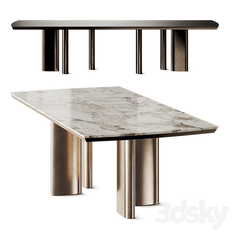 Poliform Adrien Marble Dining Table - Table - 3D model