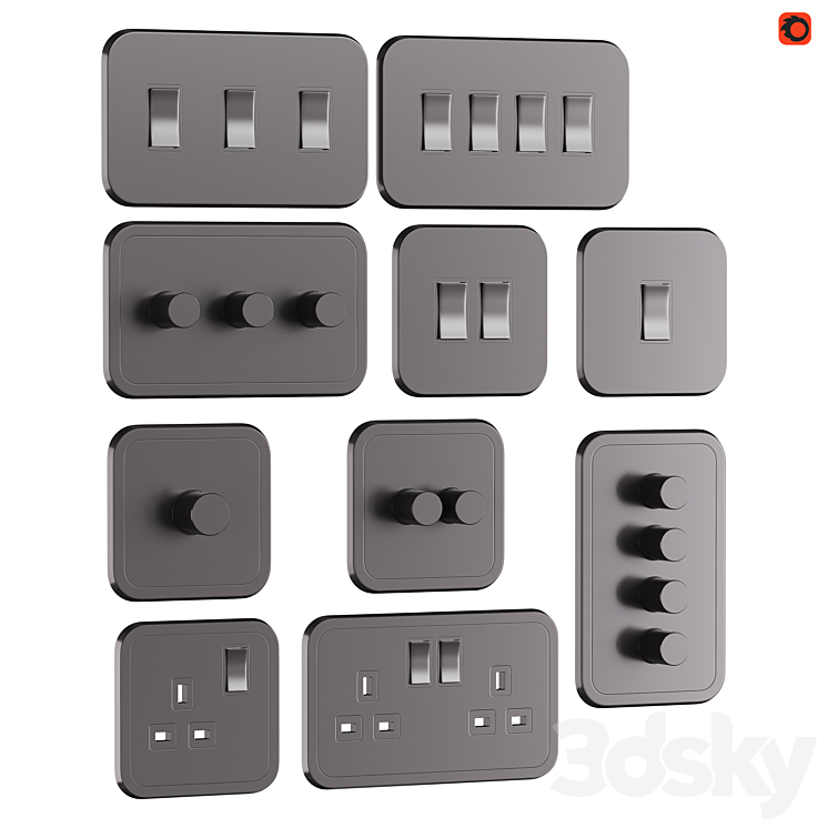 Modern rocker switch - Miscellaneous - 3D model
