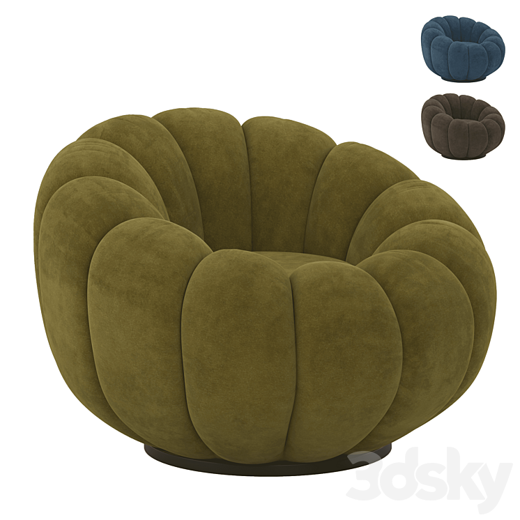 Pumpkin Swivel Accent Chair - Arm chair - 3D model