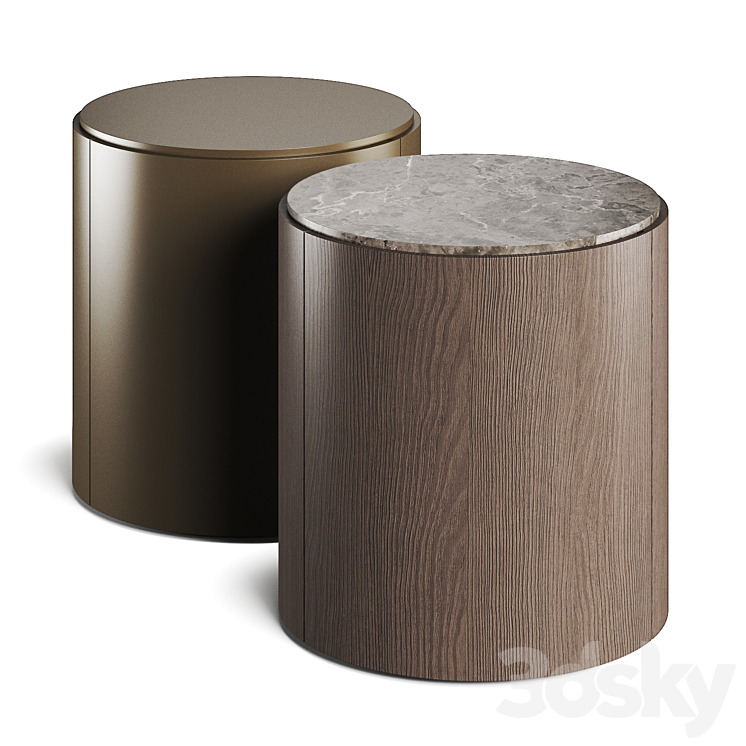 Lema Top Round Bedside Table - Sideboard & Chest of drawer - 3D model