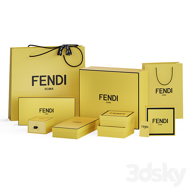 FENDI - set of packaging boxes - Other decorative objects - 3D model