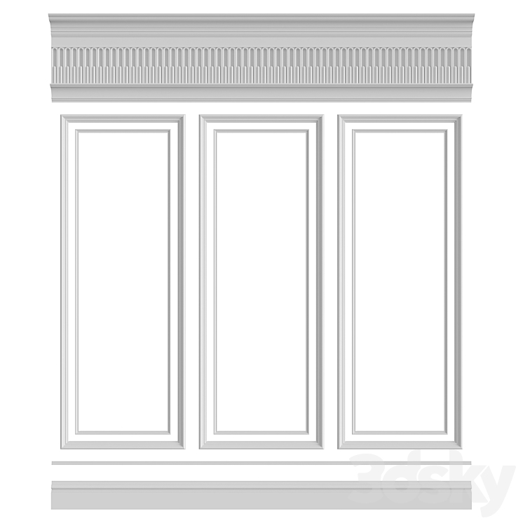 Wall composition #137 - Decorative plaster - 3D model