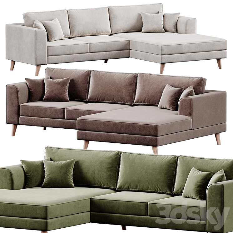 Oxford L shaped sofa | Sofa - Sofa - 3D model