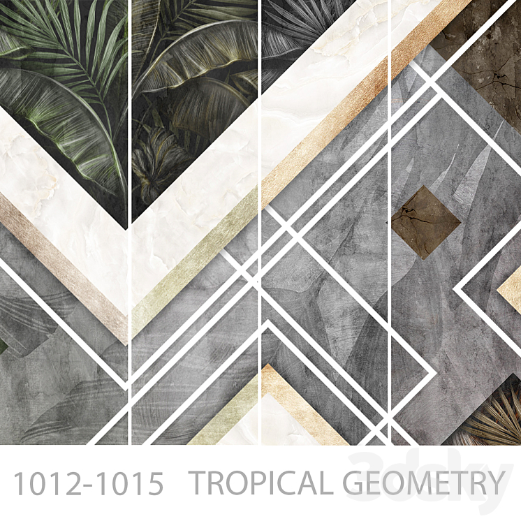 Wallpapers/Tropical Geometry - Wall covering - 3D model